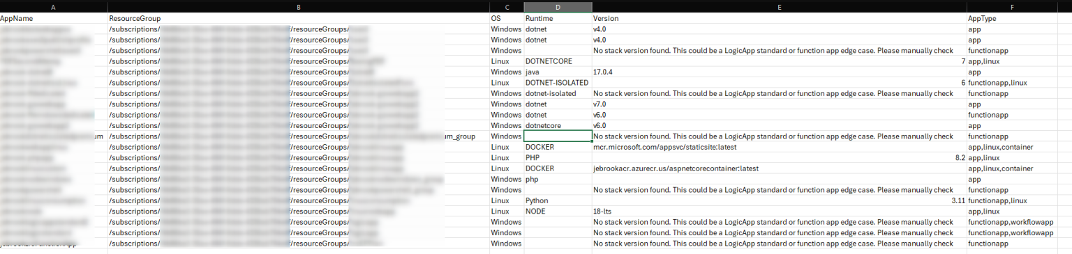 List App Service Runtimes – Mr. Brooks' Blog